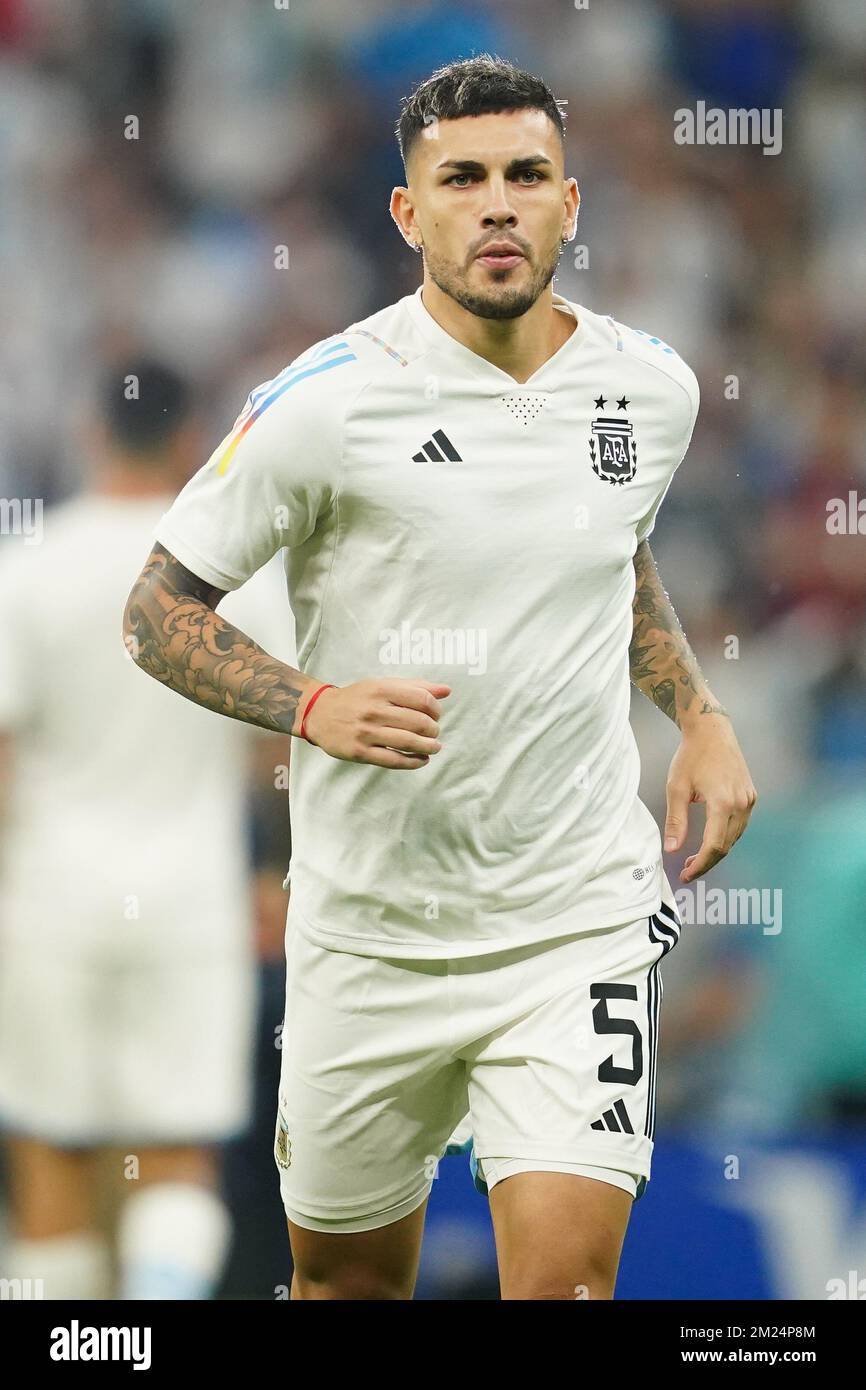 DOHA, QATAR - DECEMBER 13: Player of Argentina Leandro Paredes warms up ...