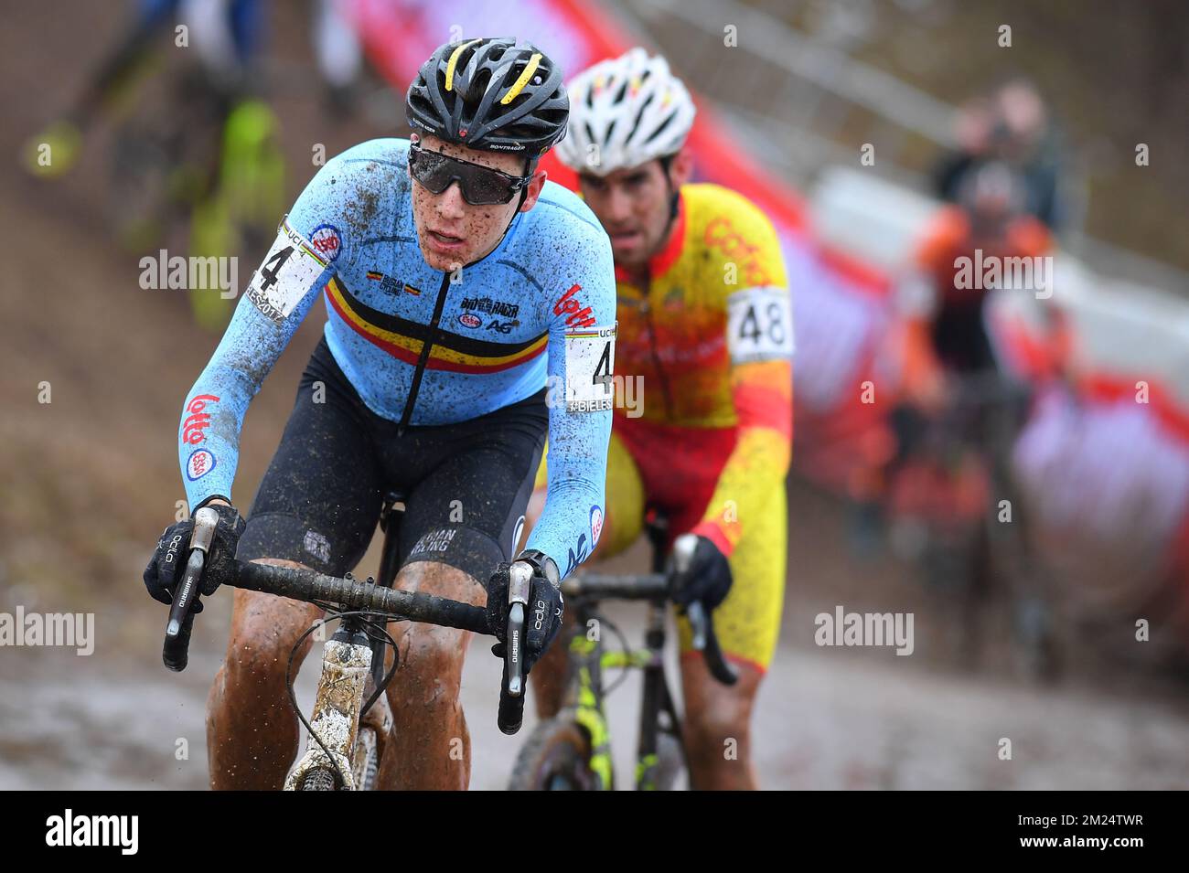 Belgian Nicolas Cleppe pictured in action during the men's U23 race in ...