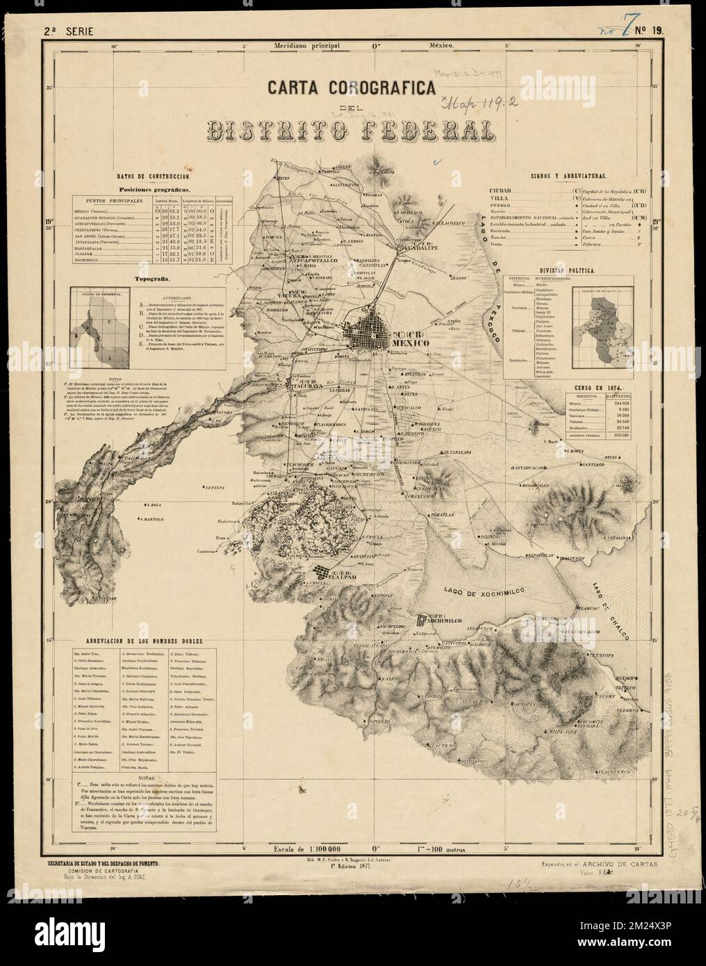 Carta corografica del Distrito Federal , Distrito Federal Mexico, Maps ...