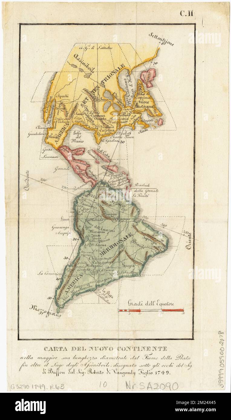 Carta del nuovo continente : nella maggior sua lunghezza diametrale dal ...