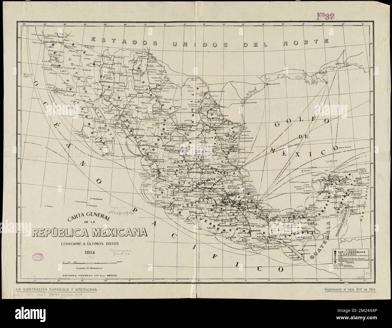 Carta general de la República Mexicana conforme a últimos datos ...