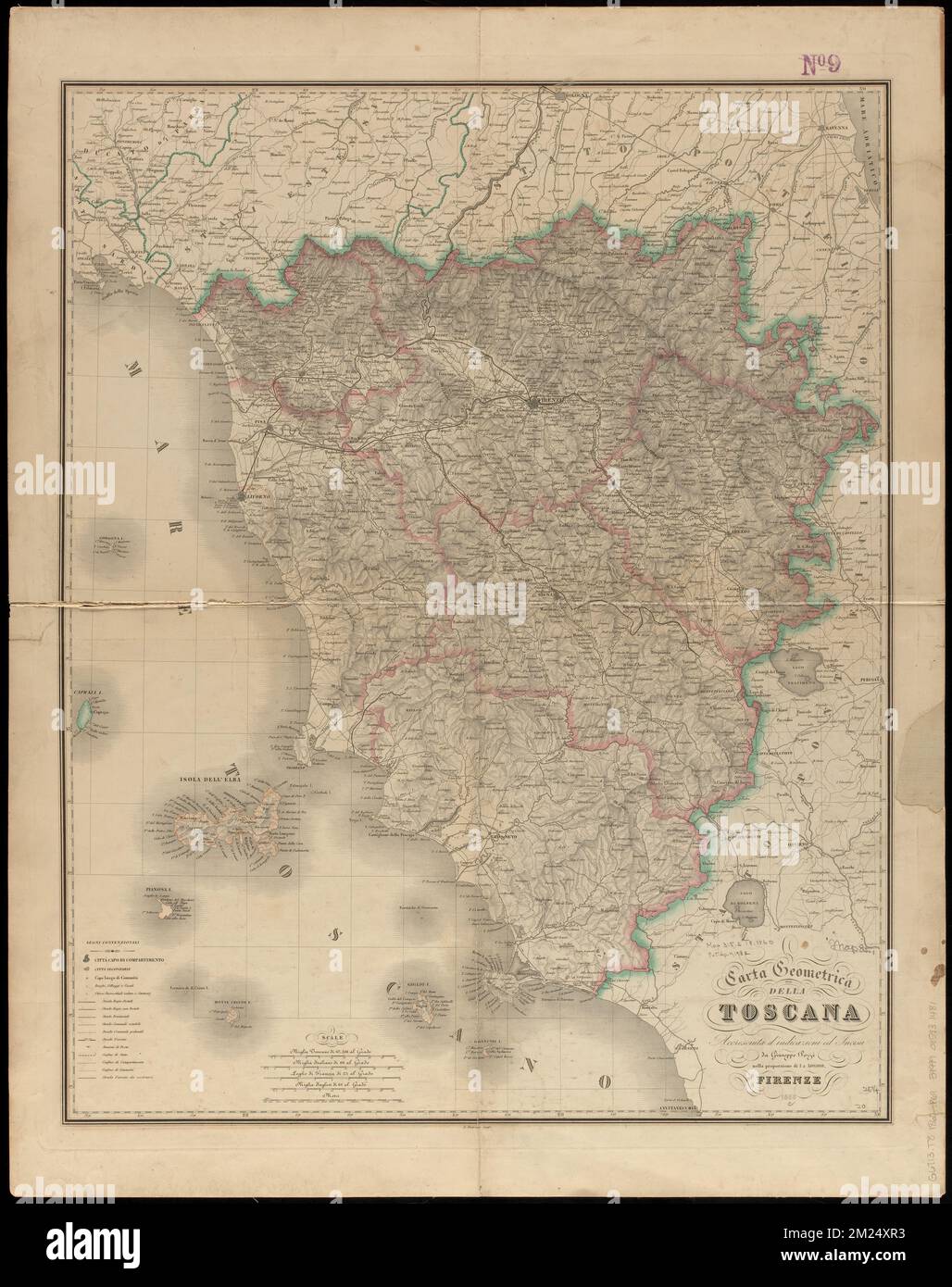 Carta geometrica della Toscana , Tuscany Italy, Maps Norman B ...