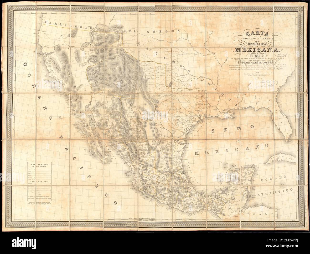 Carta geografica general de la republica Mexicana , Mexico, Maps, West ...