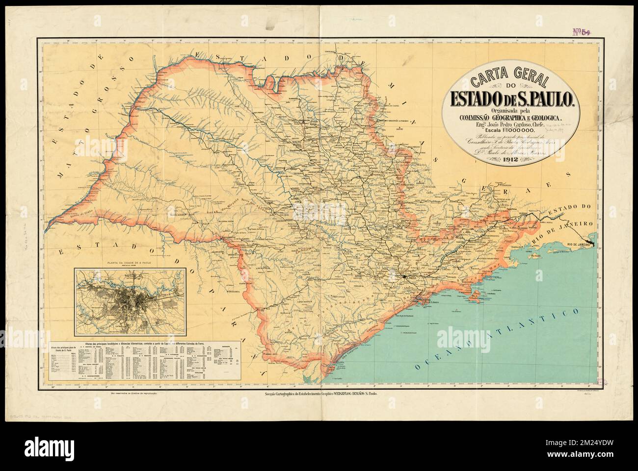 Carta geral do estado de S. Paulo , São Paulo Brazil : State, Maps ...