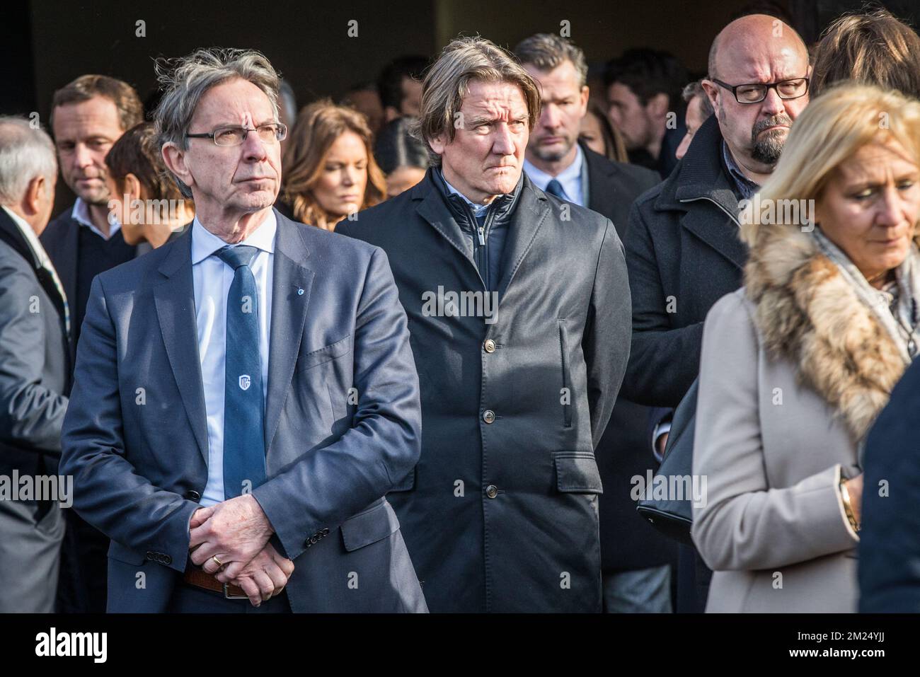 Genk's general director Patrick Janssens (C) pictured during the ...