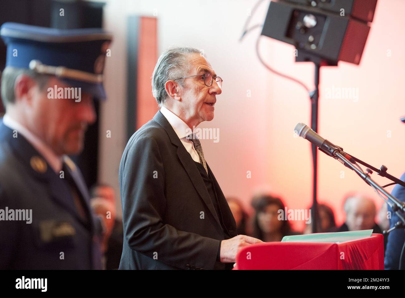 Willy Claes pictured during the farewell ceremony for former mayor of ...