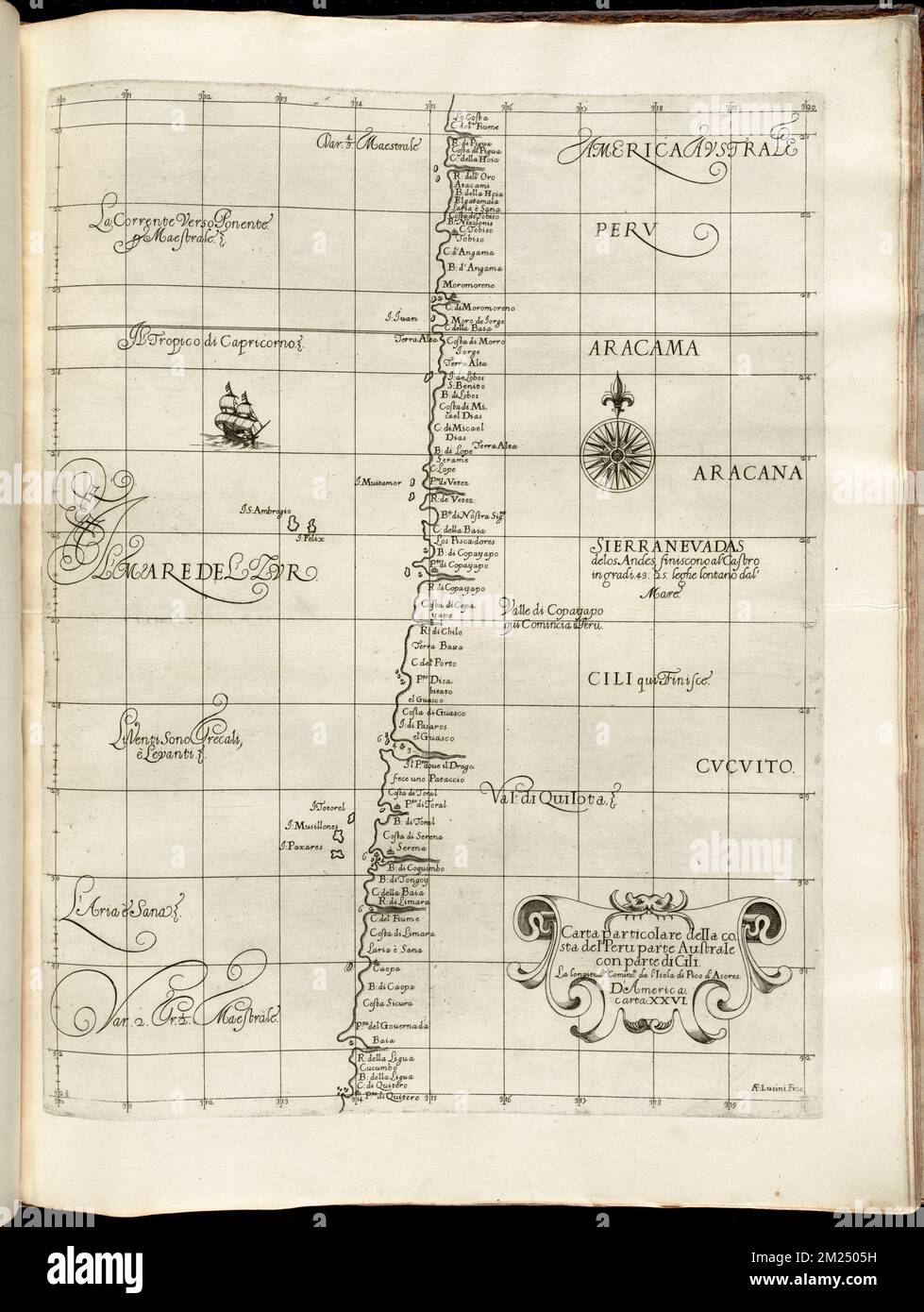 Carta particolare della costa del' Peru parte australe con parte di ...