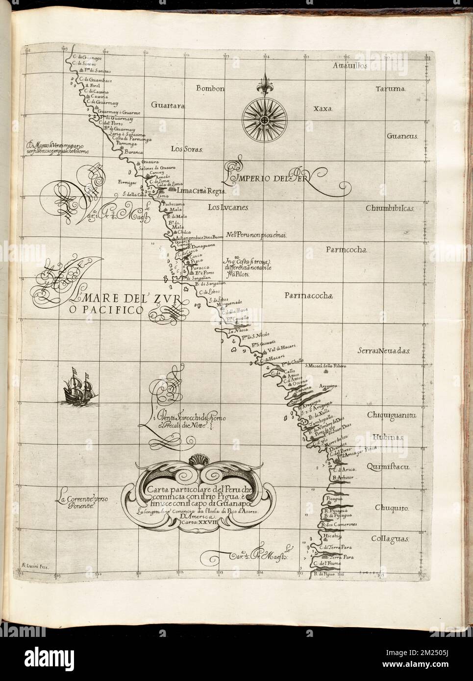 Carta particolare del' Peru che comincia con il rio Pigua è finisce con ...