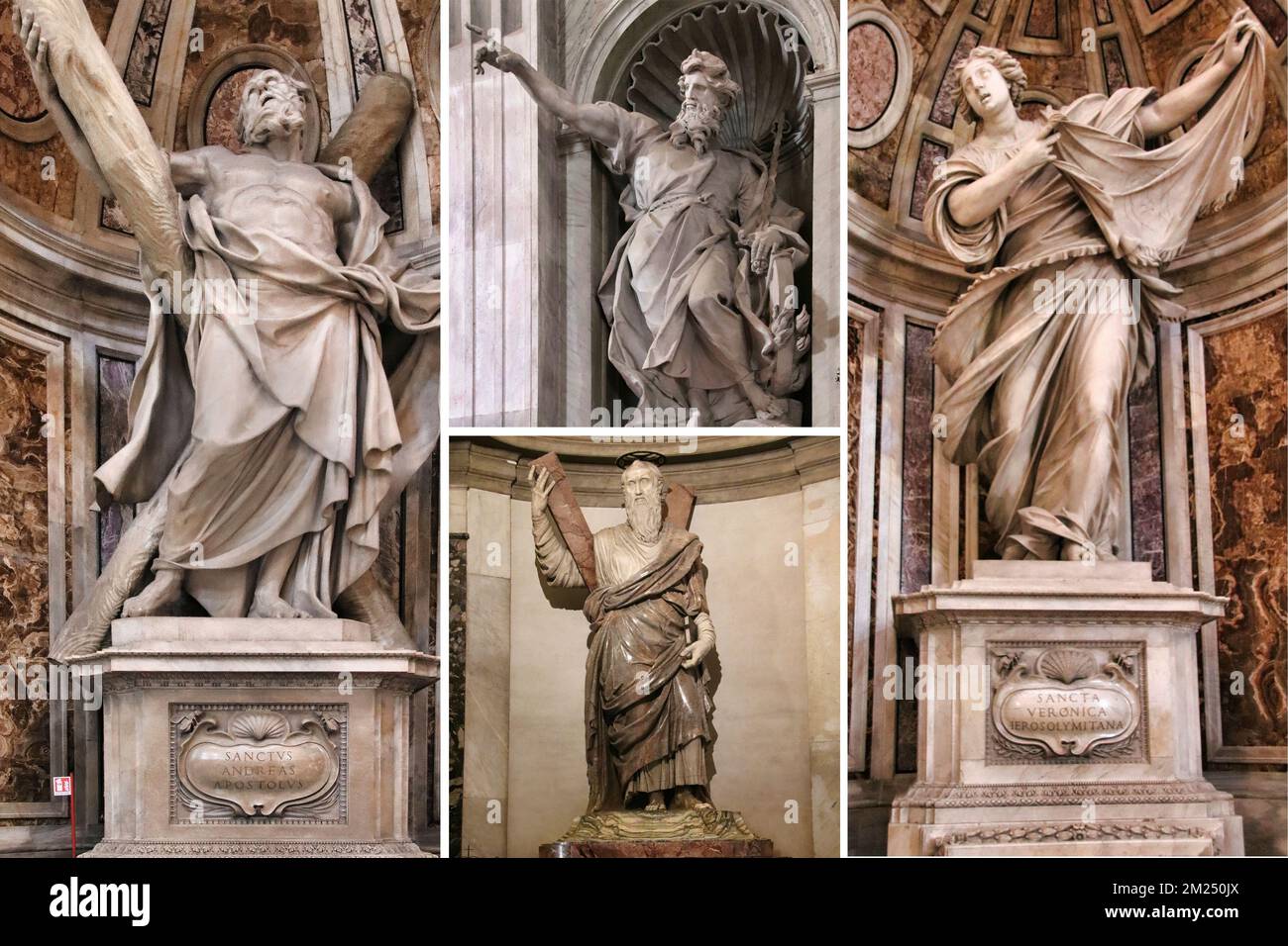 Some statues located in St. Peter's Basilica in Rome the largest ...