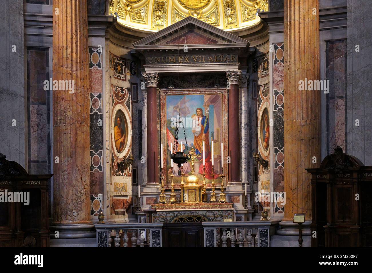 The altar of St. Joseph in St. Peter's Basilica in Rome's Stock Photo ...