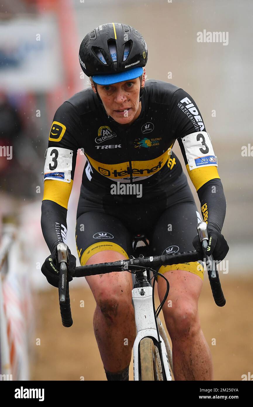 Belgian Ellen Van Loy pictured in action during the women's race of the ...