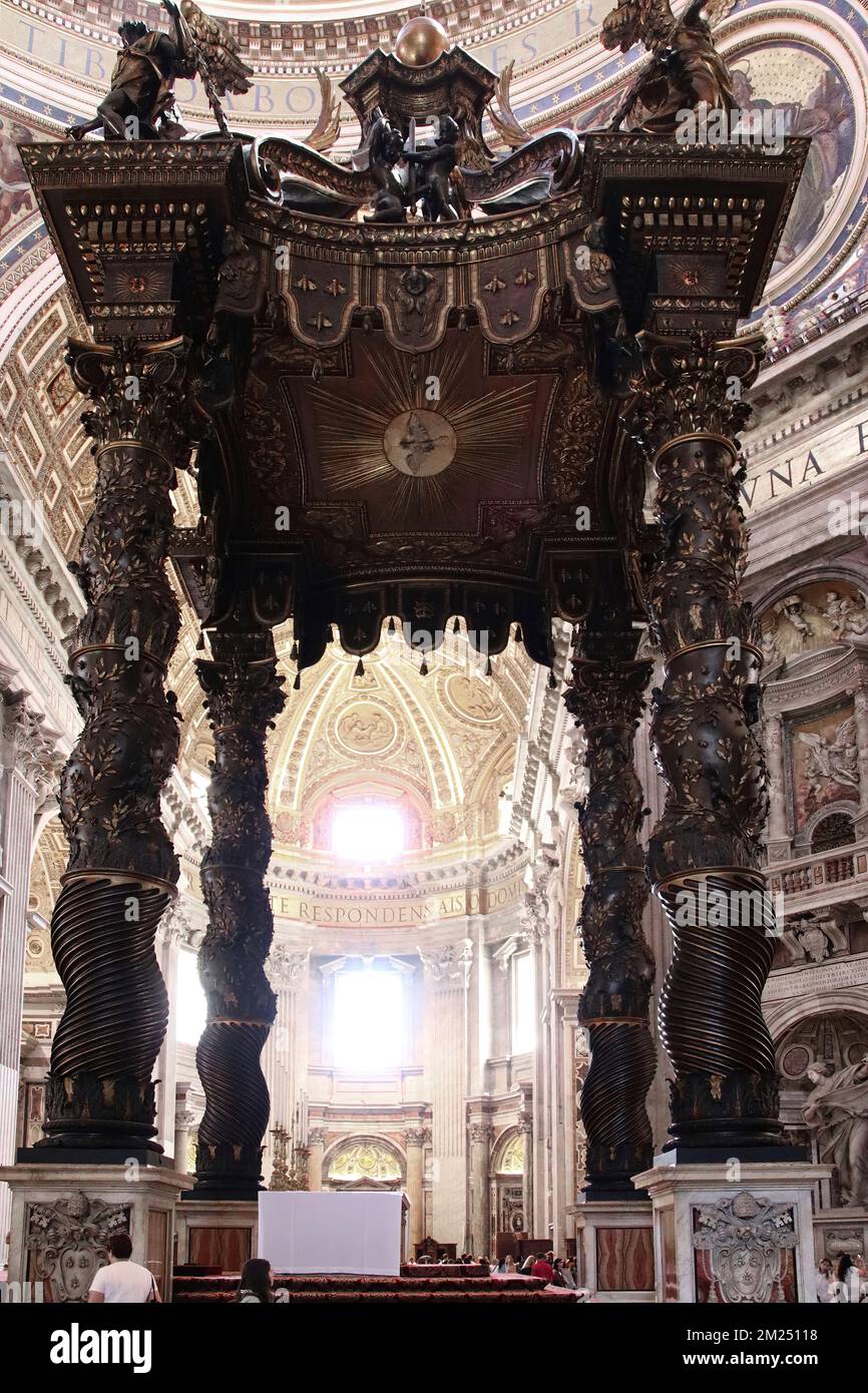 The Baldacchino the center of St. Peter's Basilica in Rome, is the ...