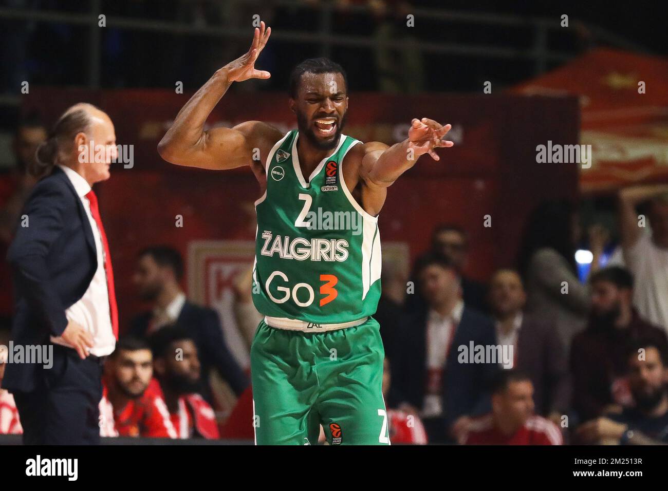 Belgrade, Serbia, 13 December 2022. Keenan Evans of Zalgiris Kaunas ...