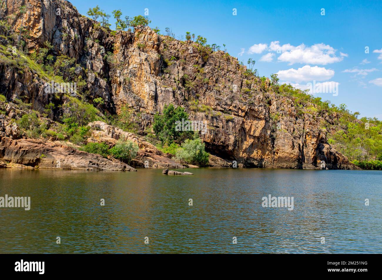 View of the Katherine River and its deep gorge carved through ancient ...