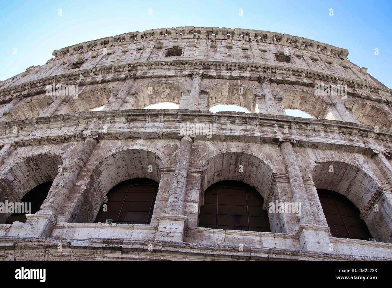 The Colosseum, (Flavian Amphitheater) located in the center of the city ...