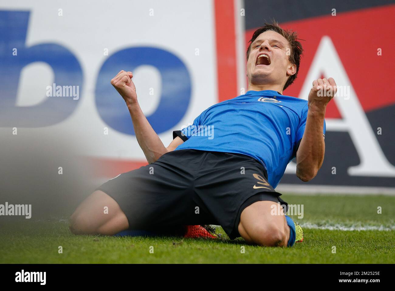 Club's Jelle Vossen celebrates after scoring during the Jupiler Pro ...