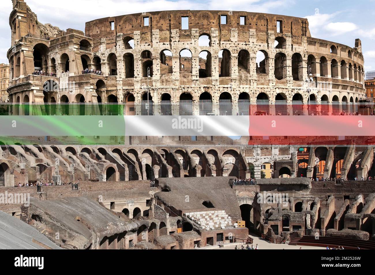 The Colosseum, (Flavian Amphitheater) located in the center of the city ...