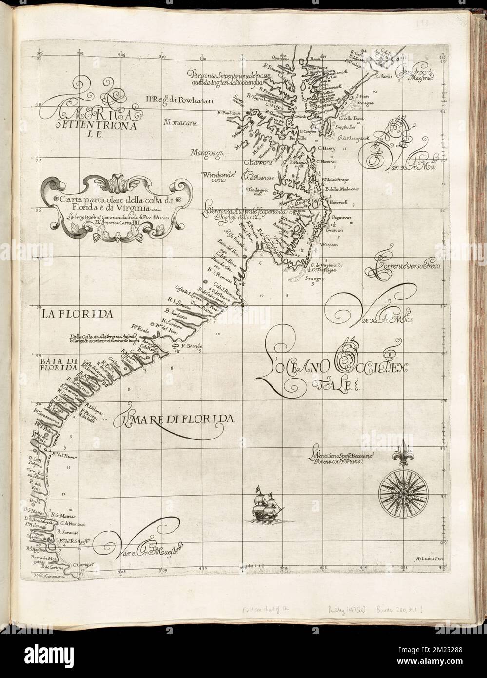 Carta particolare della costa di Florida è di Virginia , Coasts, South ...