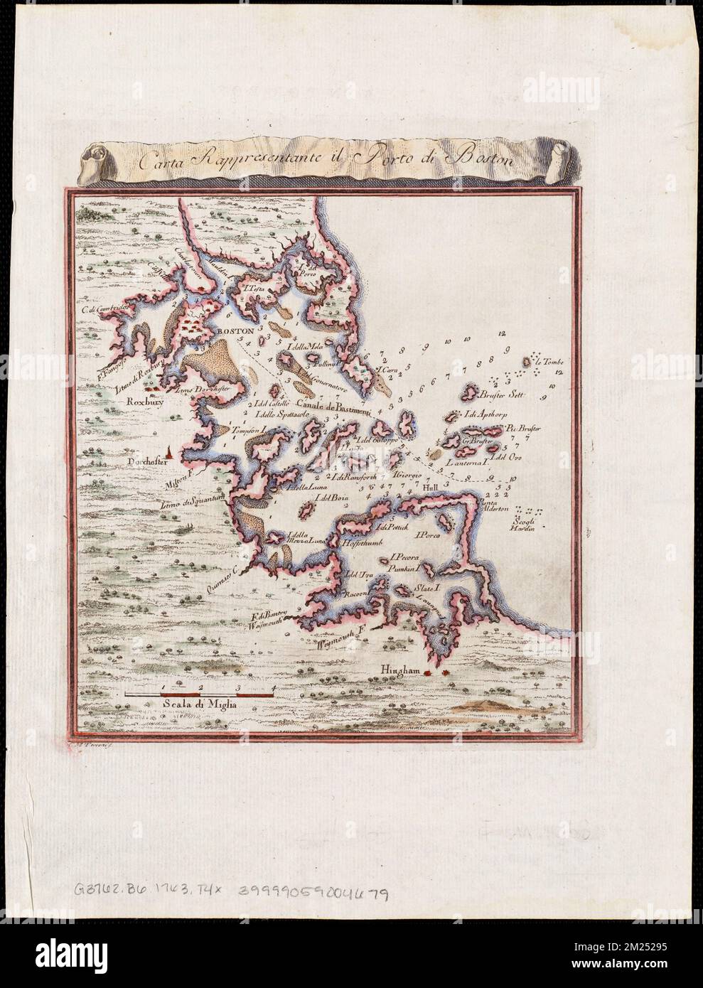 Carta rappresentante il porto di Boston , Boston Harbor Mass., Maps ...