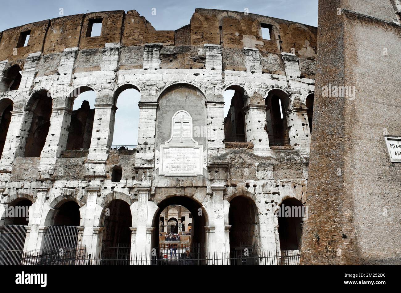 The Colosseum, (Flavian Amphitheater) located in the center of the city ...