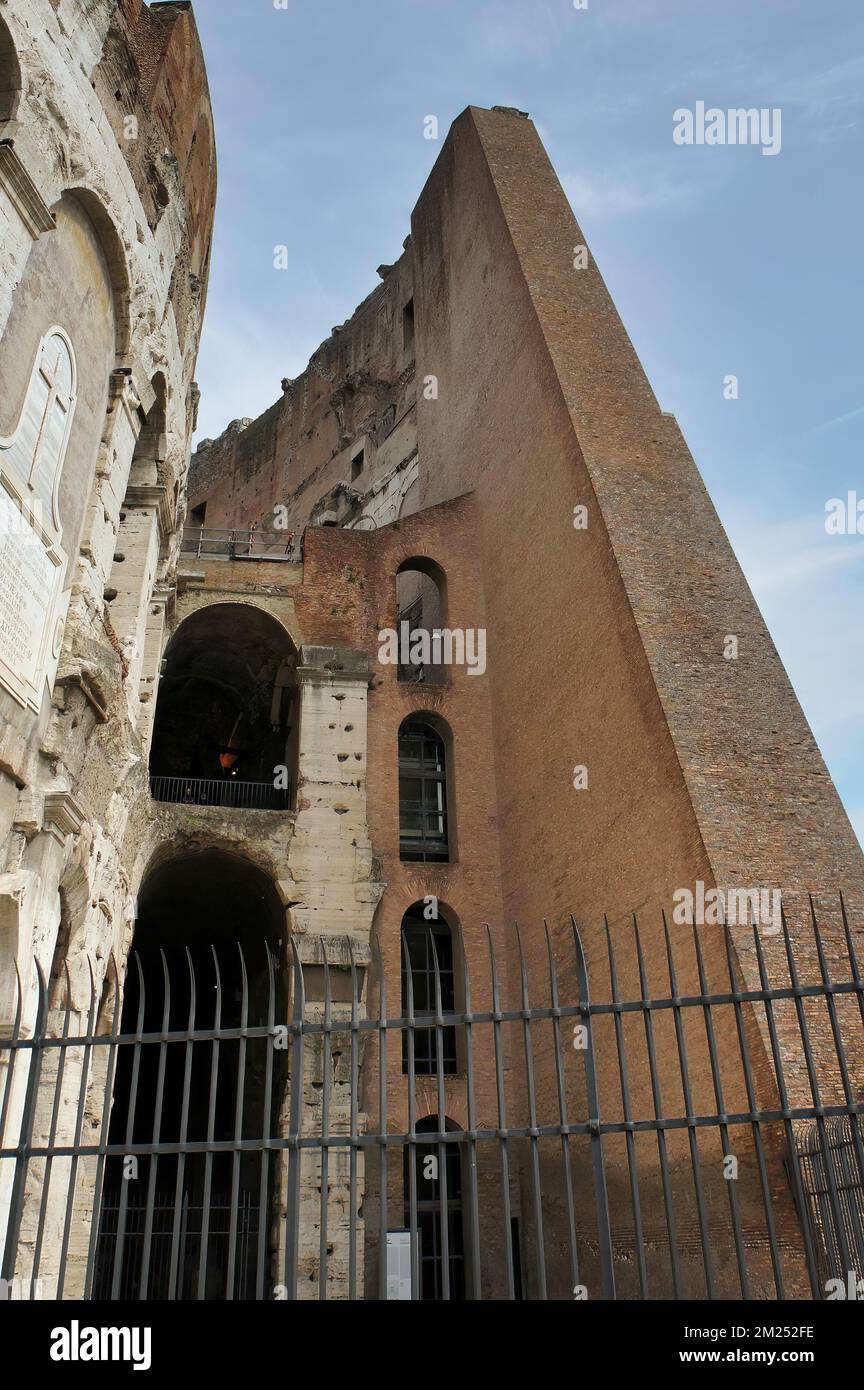 The Colosseum, (Flavian Amphitheater) located in the center of the city ...