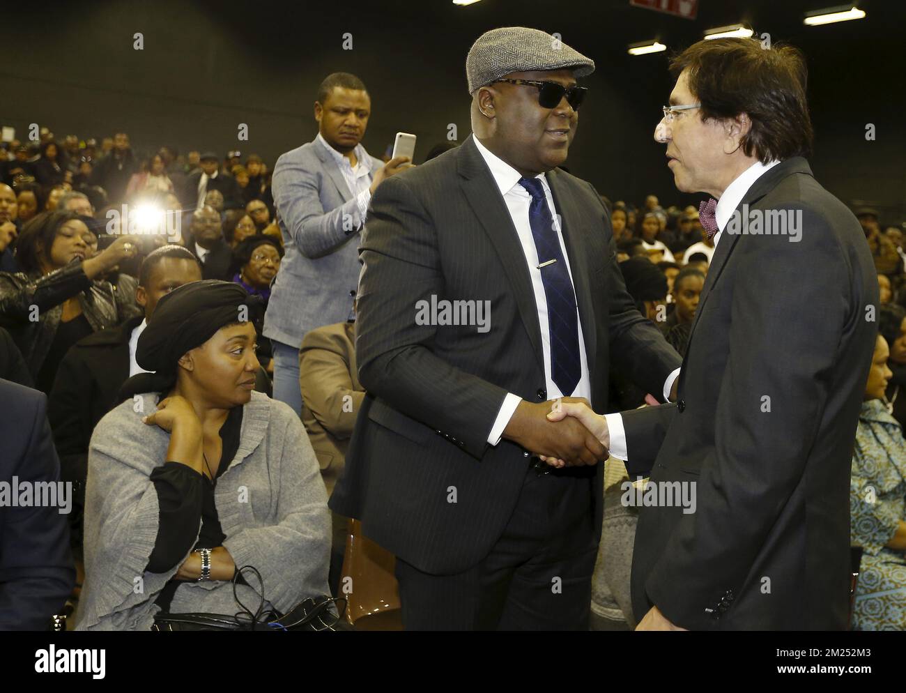 Felix Tshisekedi and PS' Elio Di Rupo pictured during the last of the 3 ...
