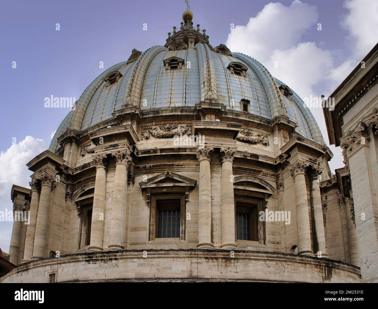 The dome of St. Peter's of St. Peter's Basilica in Rome, is one of the ...