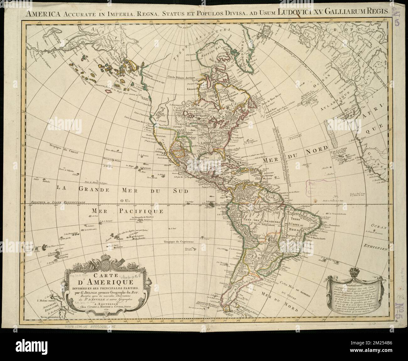 Carte d'Amerique divisées en ses principales parties , America, Maps ...