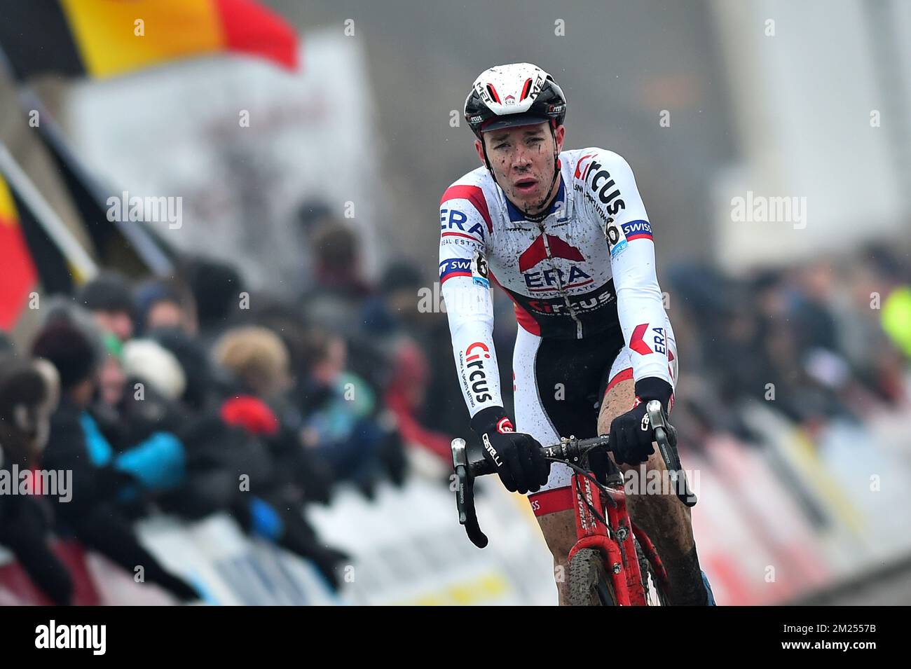 Belgian Laurens Sweeck crosses the finish line at the men elite race of ...
