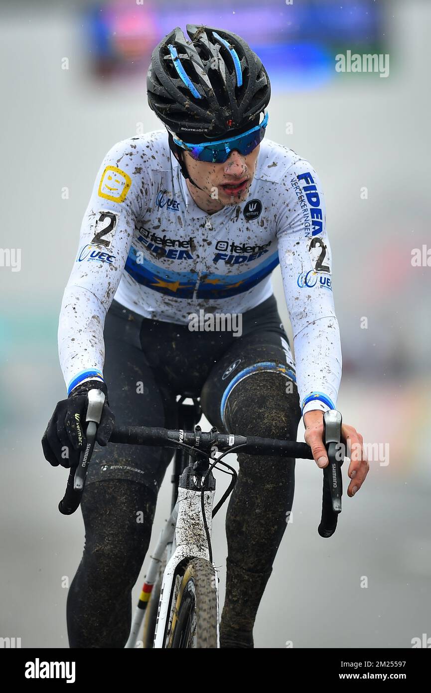 Belgian Quinten Hermans pictured in action during the Under 23 race of ...
