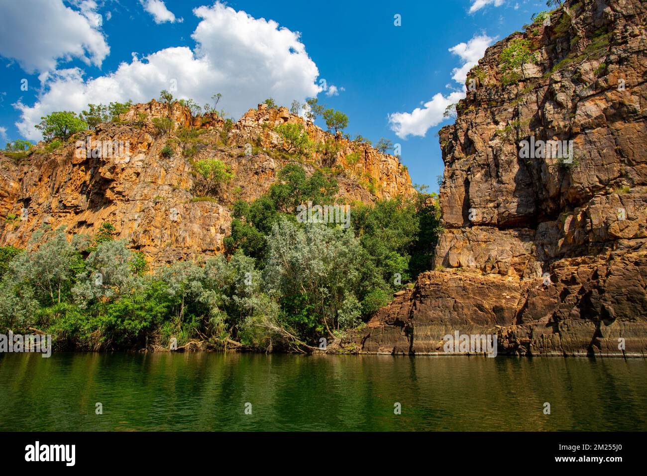 View of the Katherine River and its deep gorge carved through ancient ...