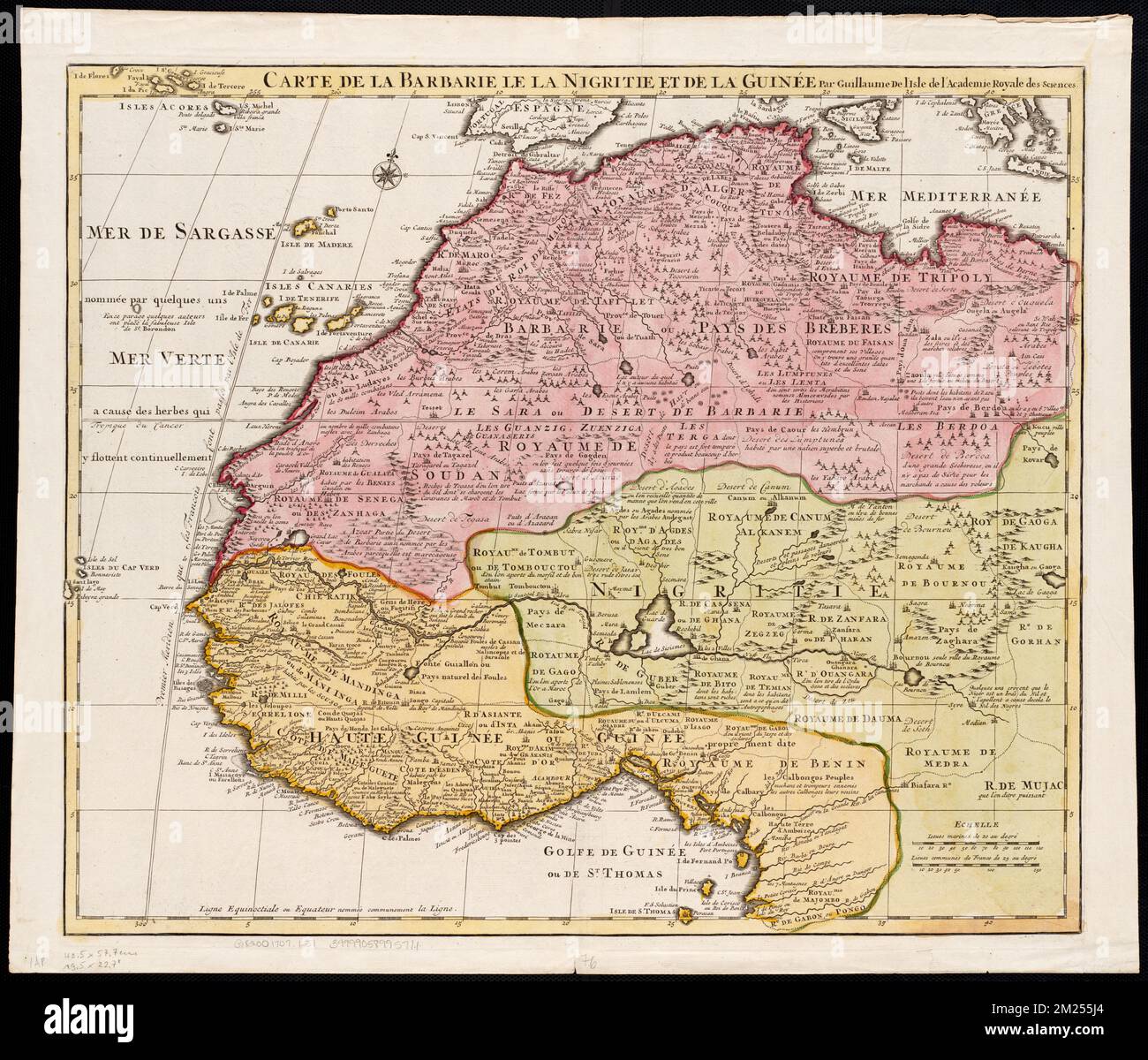 Carte de la Barbarie le la Nigritie et de la Guinée , Africa, Maps ...