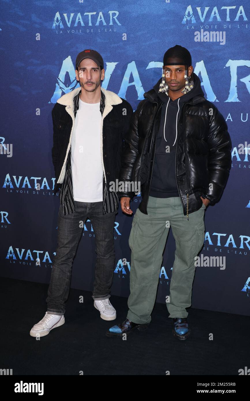 Paris, France on December 13, 2022. Kevin Elarbi and Nicolas Huchard attending the Avatar : La ...