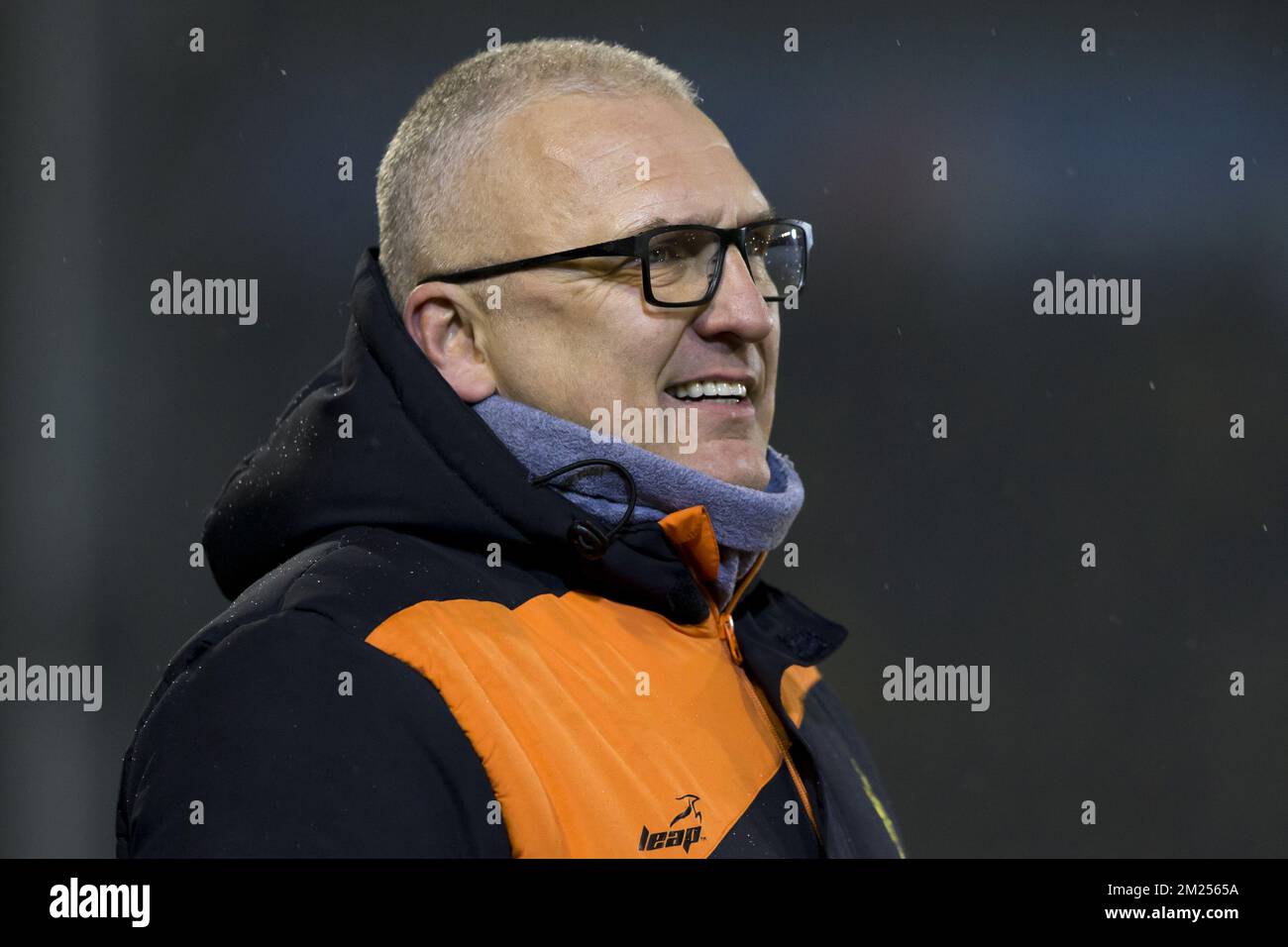Lierse's head coach Eric Van Meir pictured during the Proximus League ...