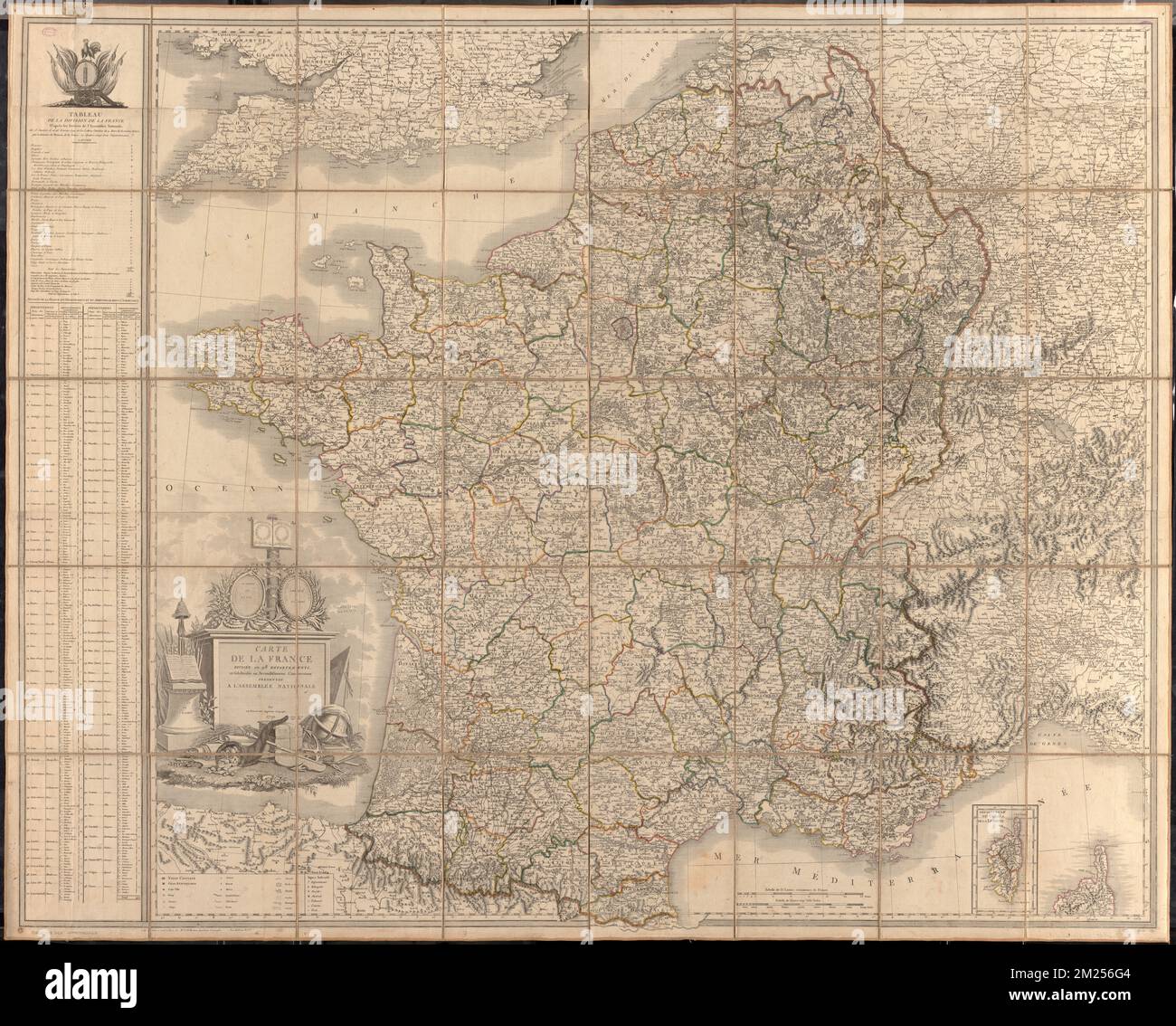 Carte de la France divisée en 98 départments, et subdivisée en ...