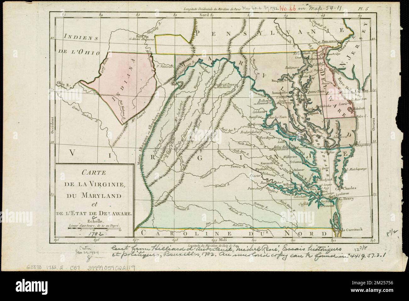 Carte de la Virginie, du Maryland et de l'etat de Delaware , Virginia ...