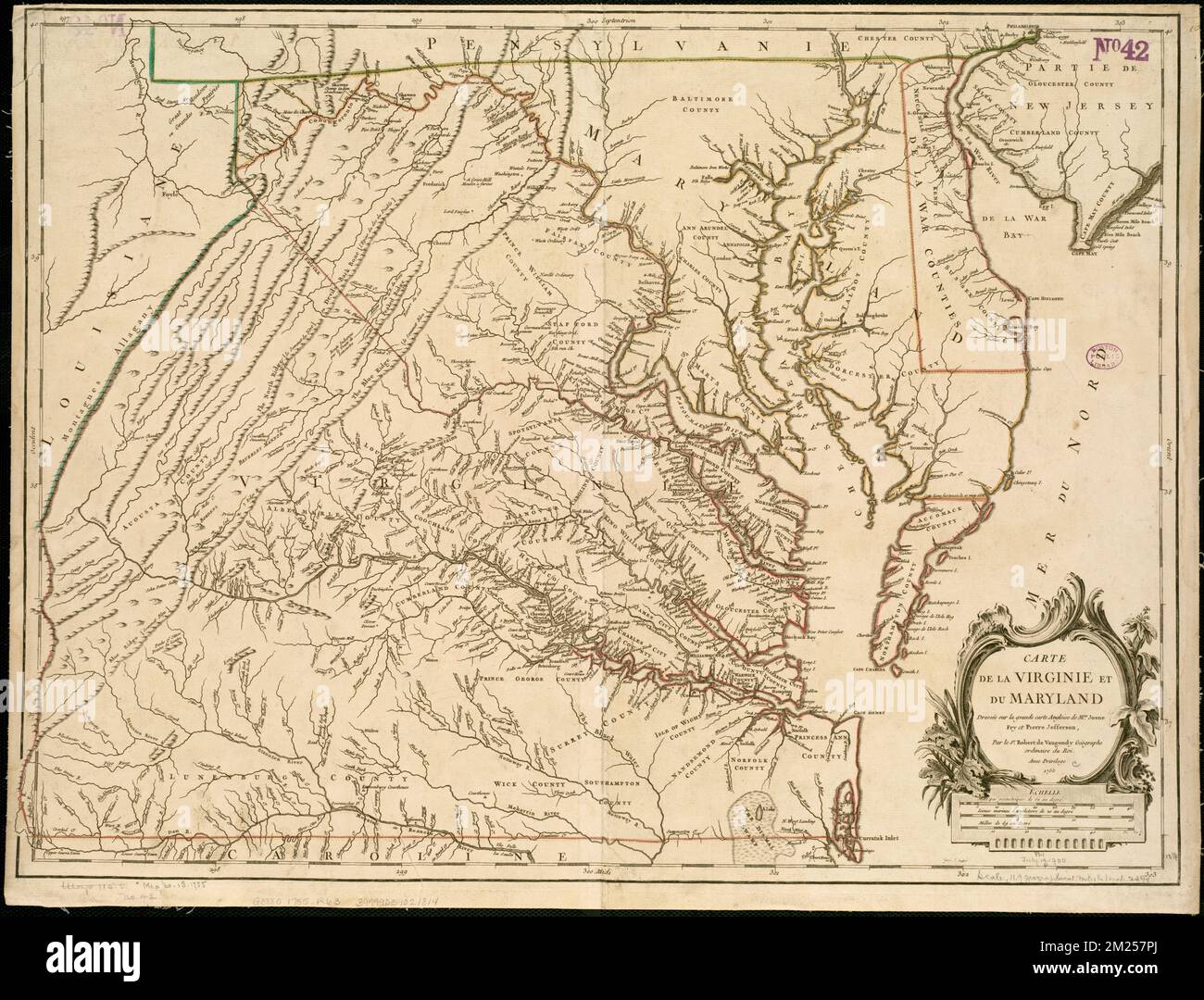 Carte de la Virginie et du Maryland , Virginia, Maps, Early works to ...