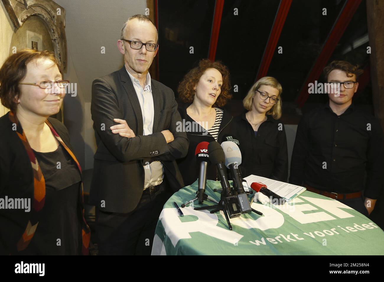 Gent Groen elderwoman Tine Heyse, Gent alderman Filip Watteeuw and Gent ...