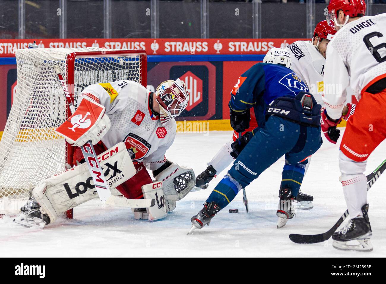 Zug, Czech Republic, 13.12.2022. Top scorer Brian O'Neill (EV Zug ...