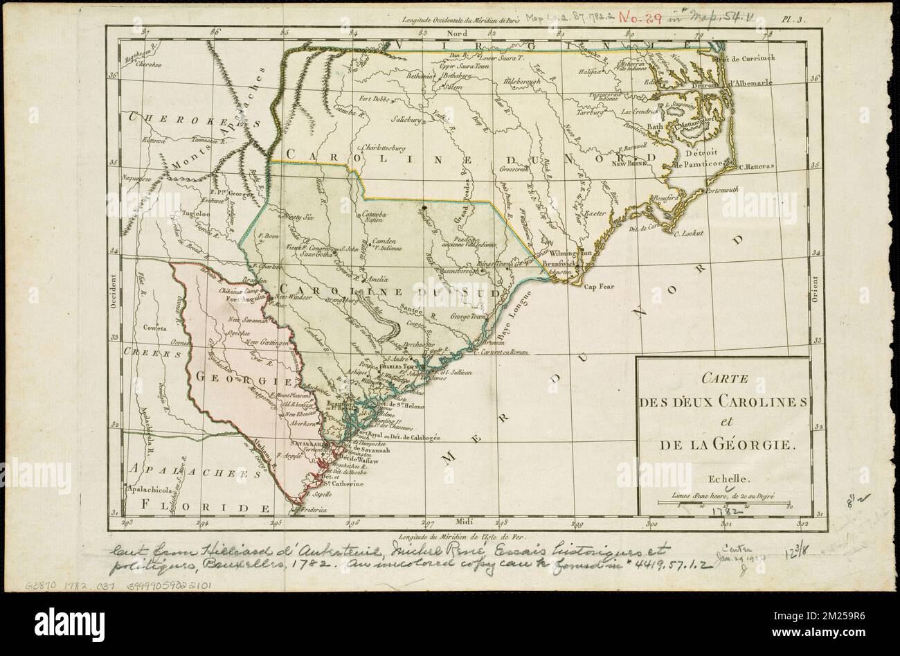 Carte des deux Carolines et de la Géorgie , North Carolina, Maps, Early ...