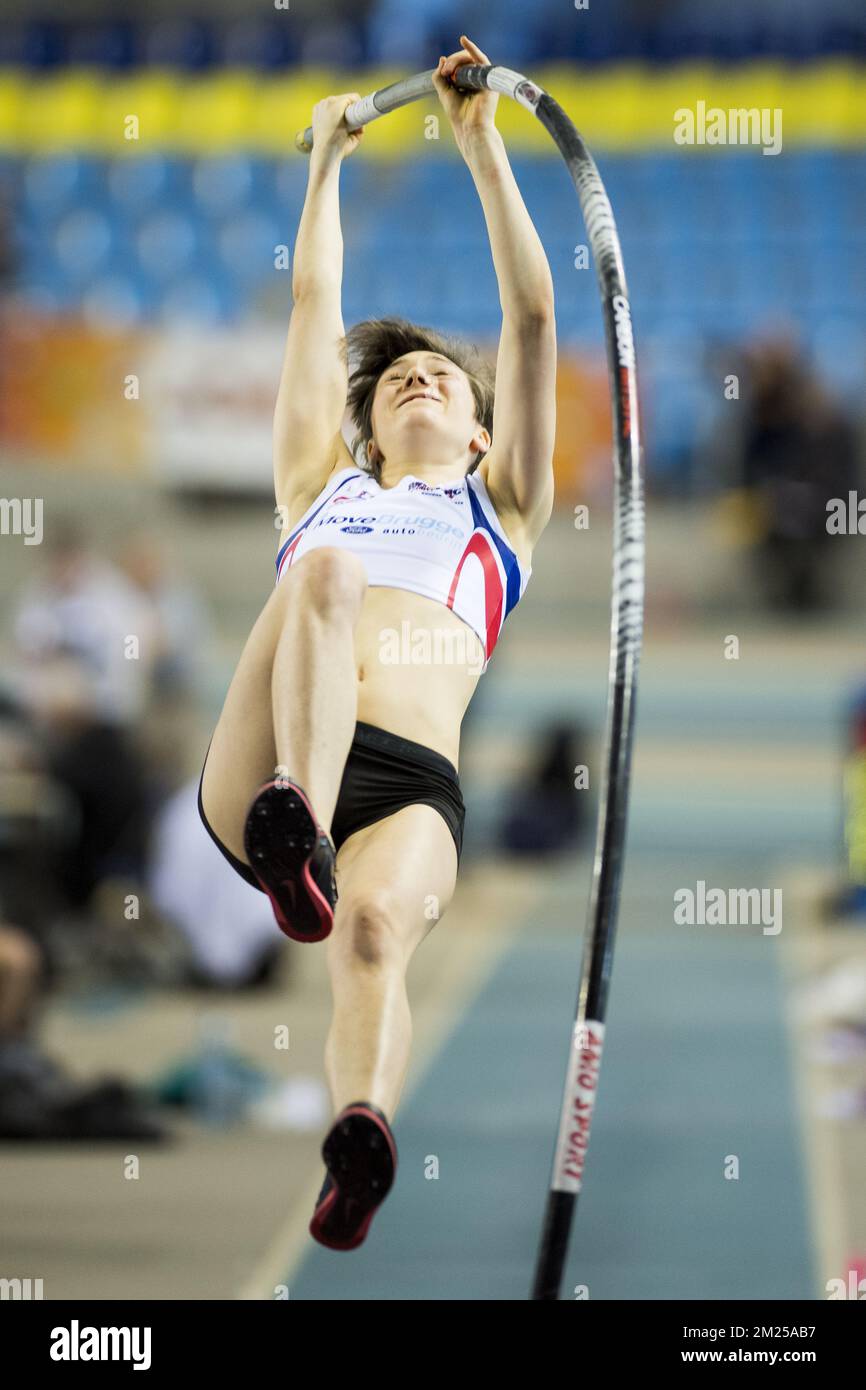 Belgian Hanne De Baene pictured in action during the Belgian Indoor ...