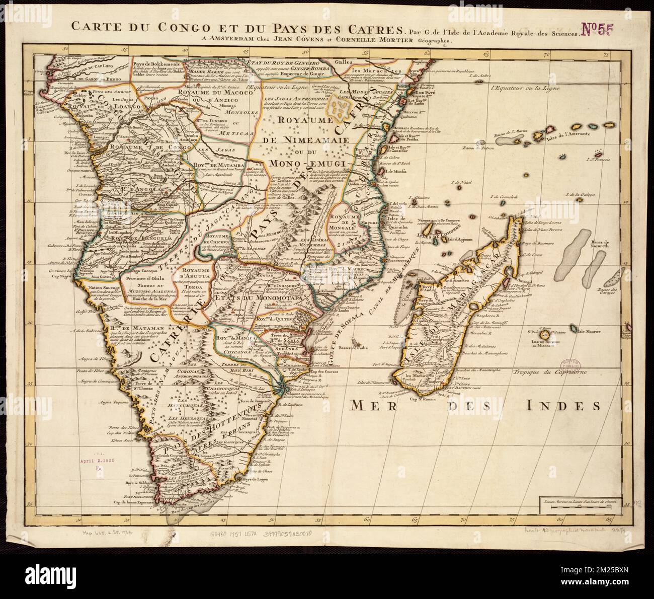 Carte du Congo et du Pays des Cafres , Africa, Southern, Maps, Early ...
