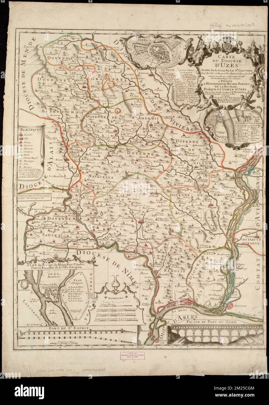 Carte du diocèse d'Uzès , Languedoc-Roussillon France, Maps, Early ...