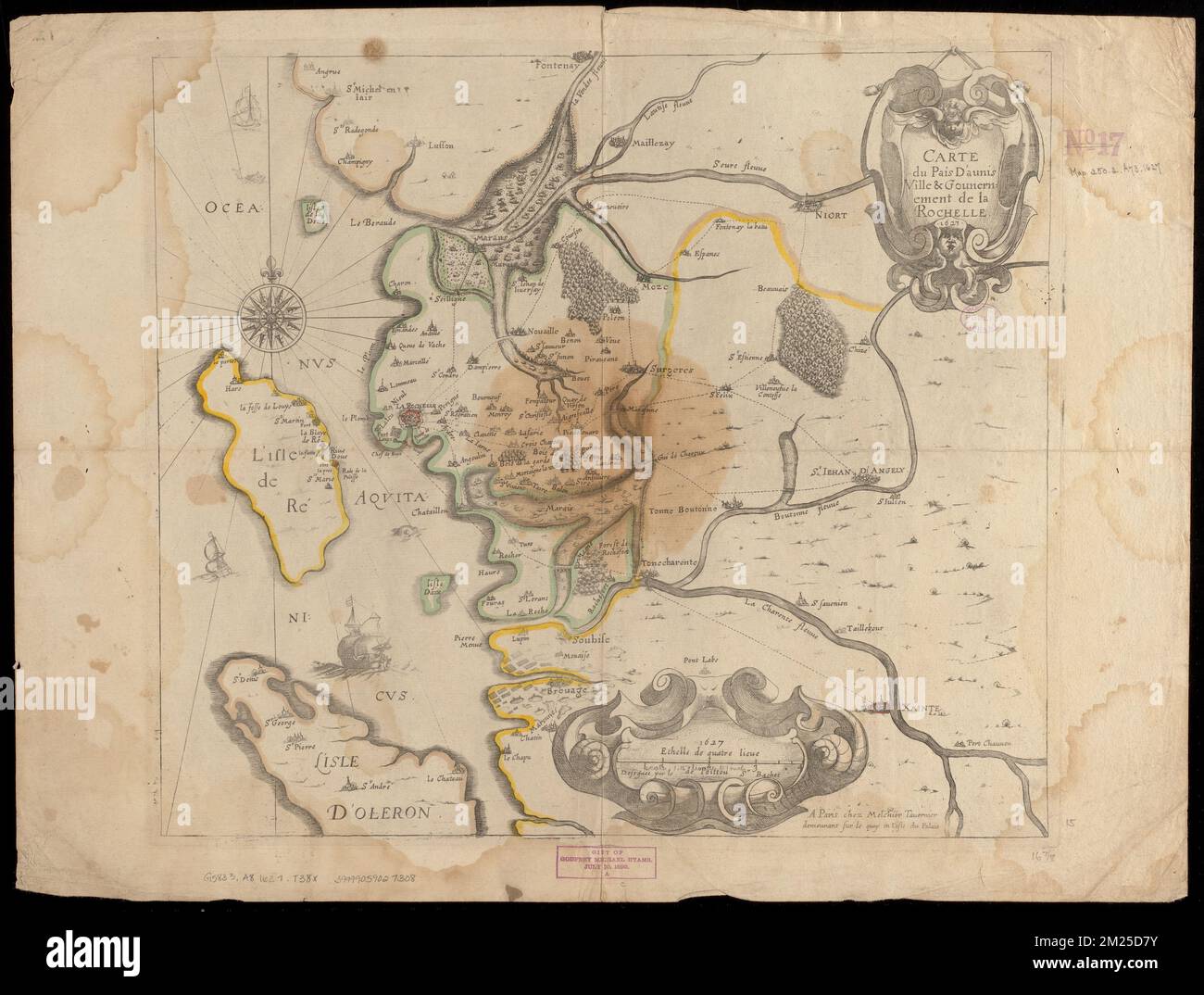 Carte du pais d'Aunis ville & gounernement de la Rochelle , Aunis ...