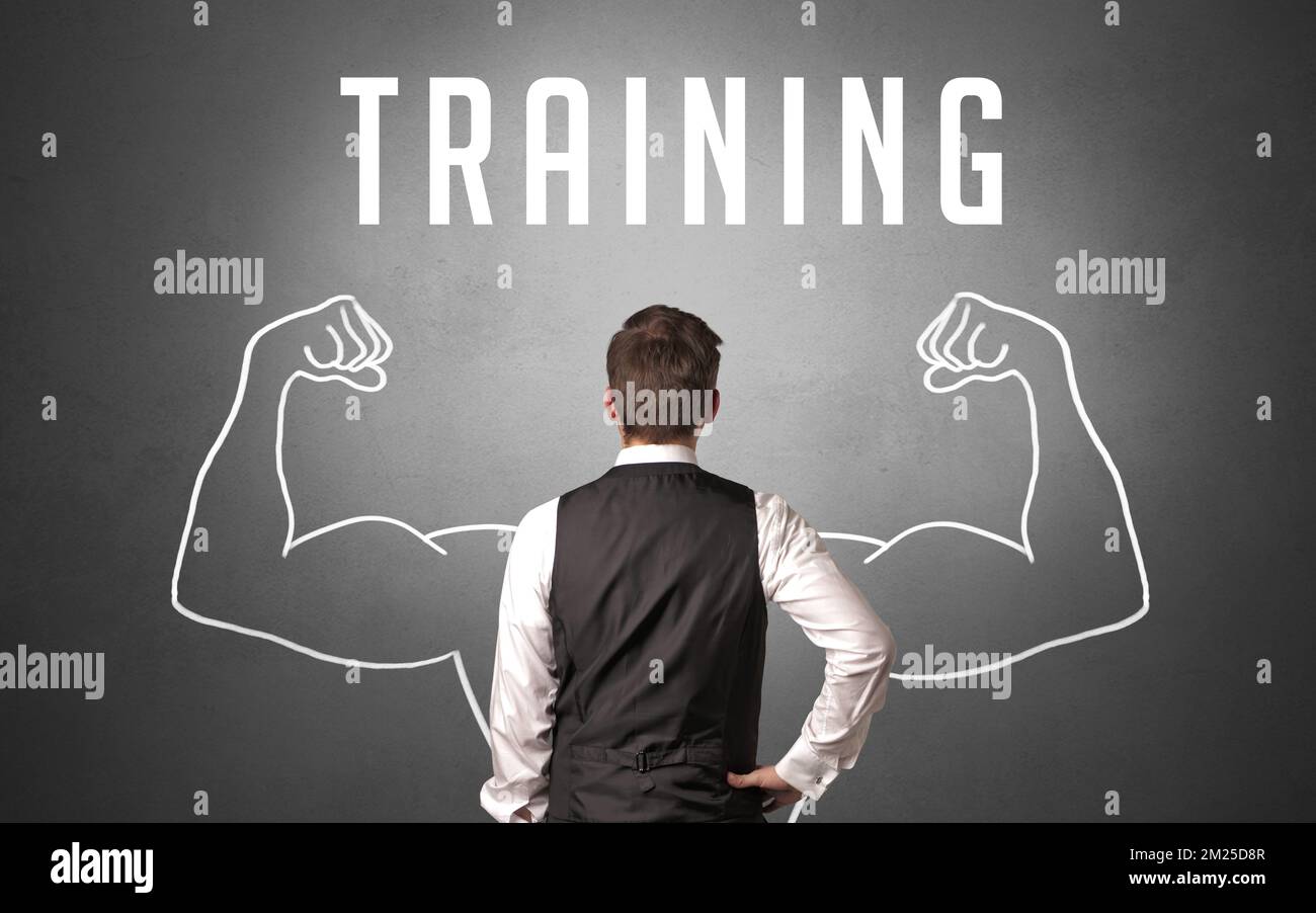 Rear view of a businessman, powerfull business concept Stock Photo - Alamy