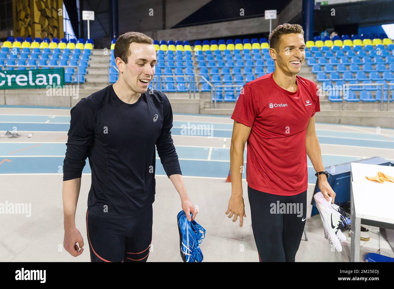 Belgian Robin Vanderbemden and Belgian Dylan Borlee pictured during a ...