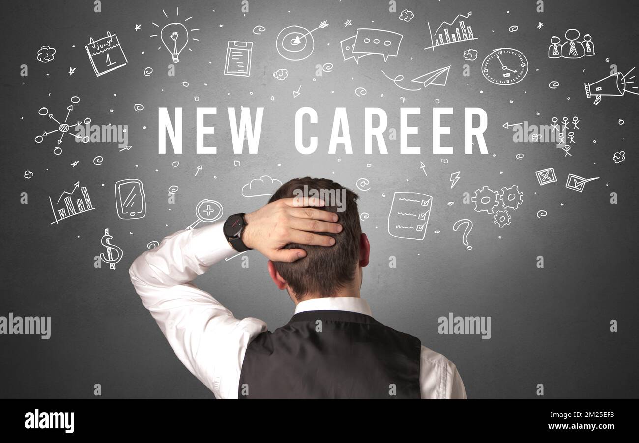 Rear view of a businessman Stock Photo - Alamy