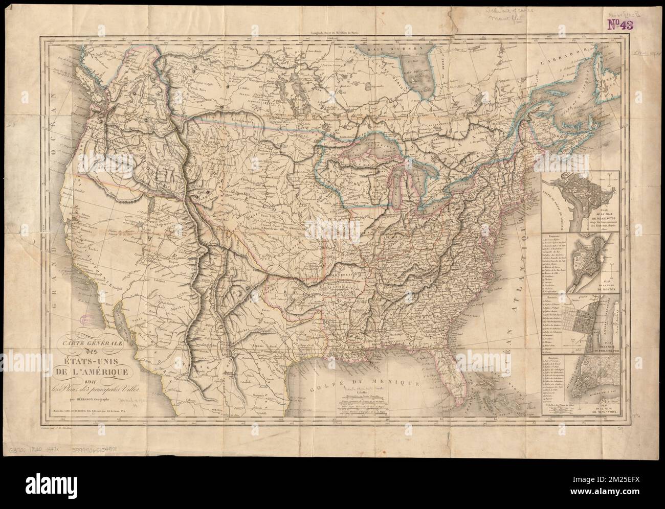 Carte générale des États-Unis de l'Amérique avec les plans des ...
