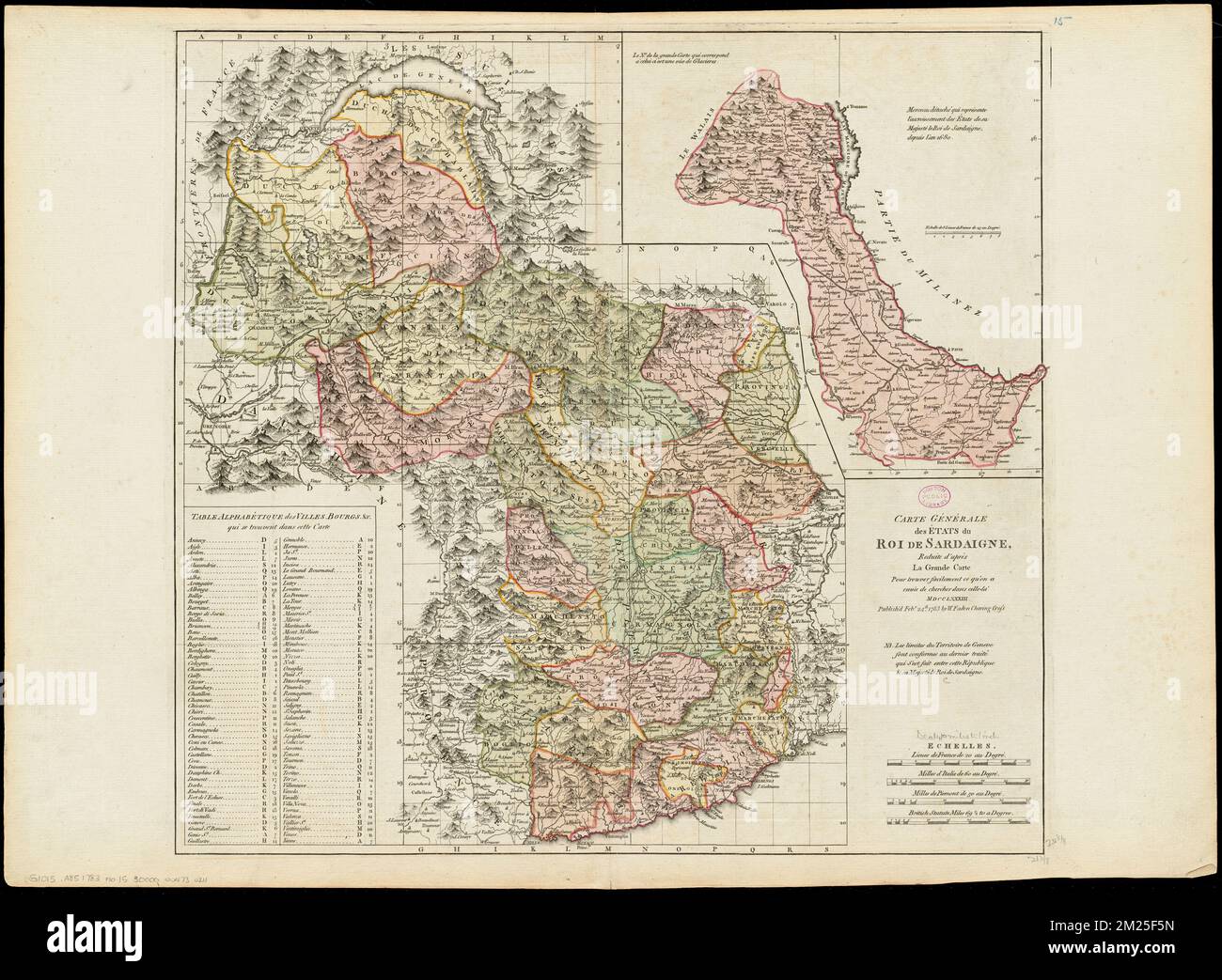 Carte générale des états du Roi de Sardaigne, reduite d'après la grande ...