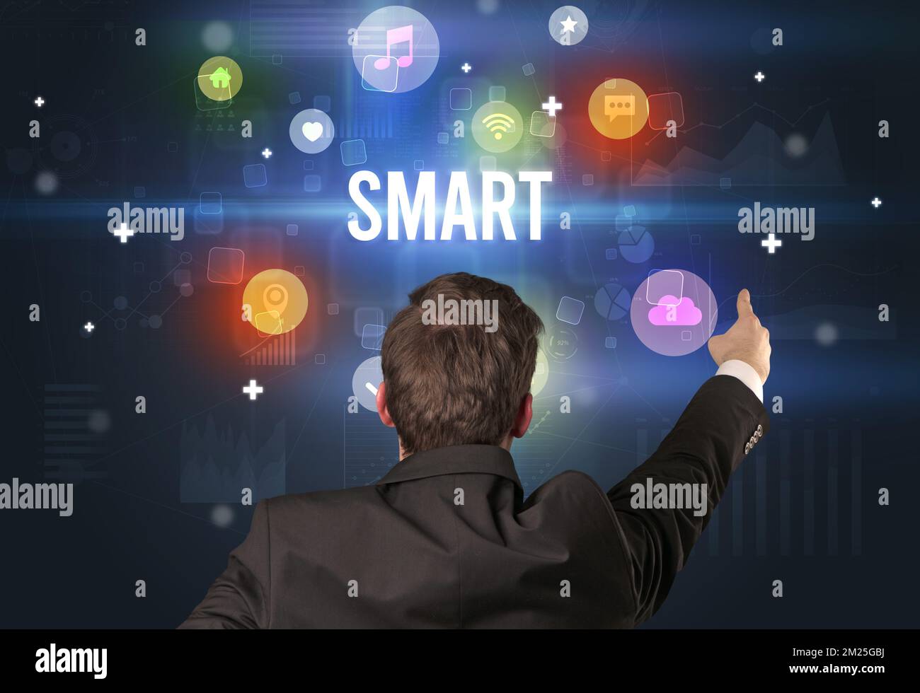 Rear view of a businessman Stock Photo - Alamy